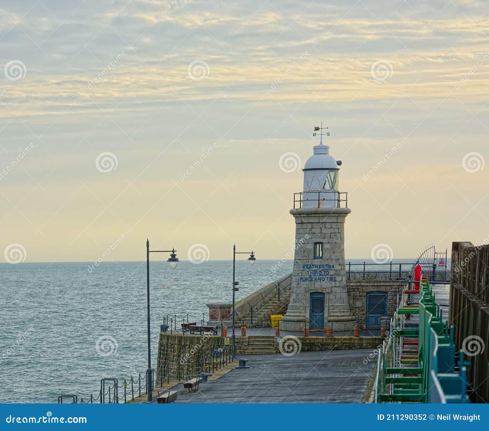 Folkestone Lighthouse from Harbour Wall. Kent, UK Editorial Photography ...