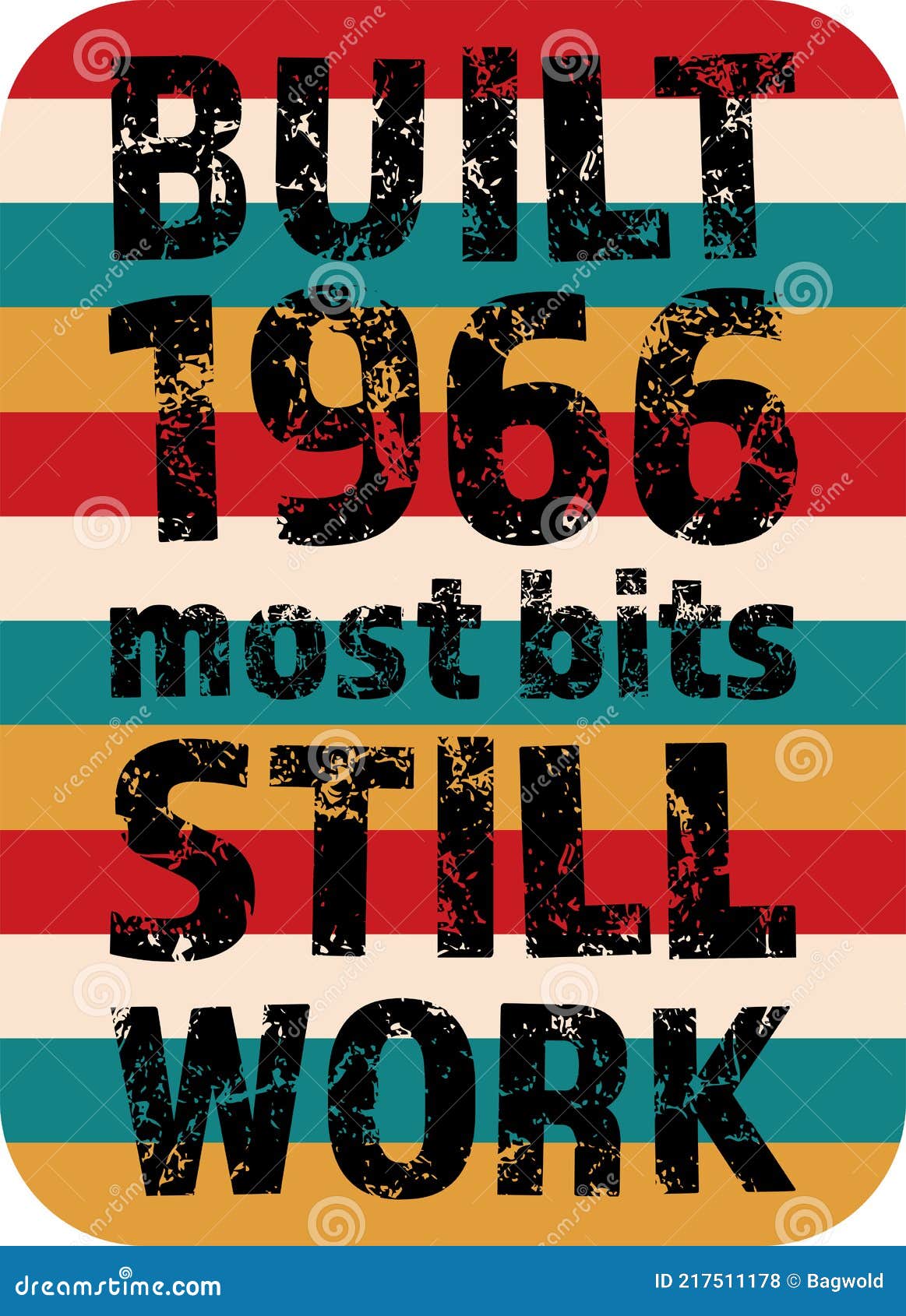 The 1966 Year Numeric Typography Text Vector Design. Calendar ...