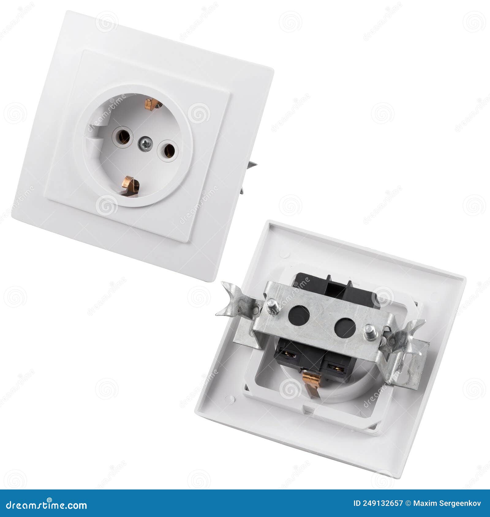 Built-in Socket Isolated on White Background Stock Image - Image of ...