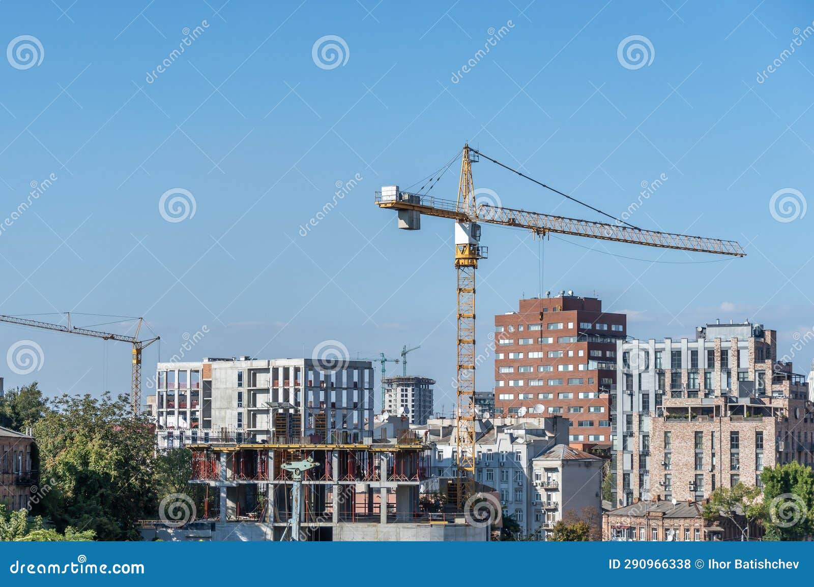 Built Space of Real Estate Developer. Industrial Construction Cranes ...