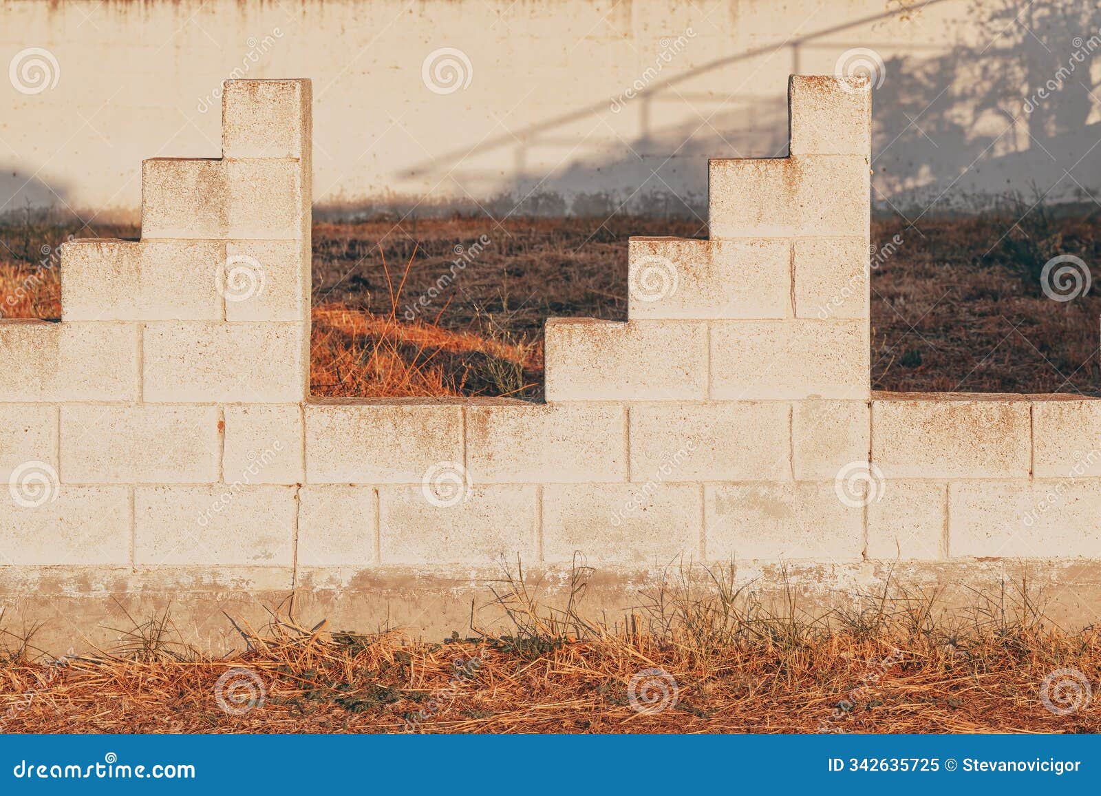 Built Structure Pattern, White Cement Blocks in a Wall Stock Image ...