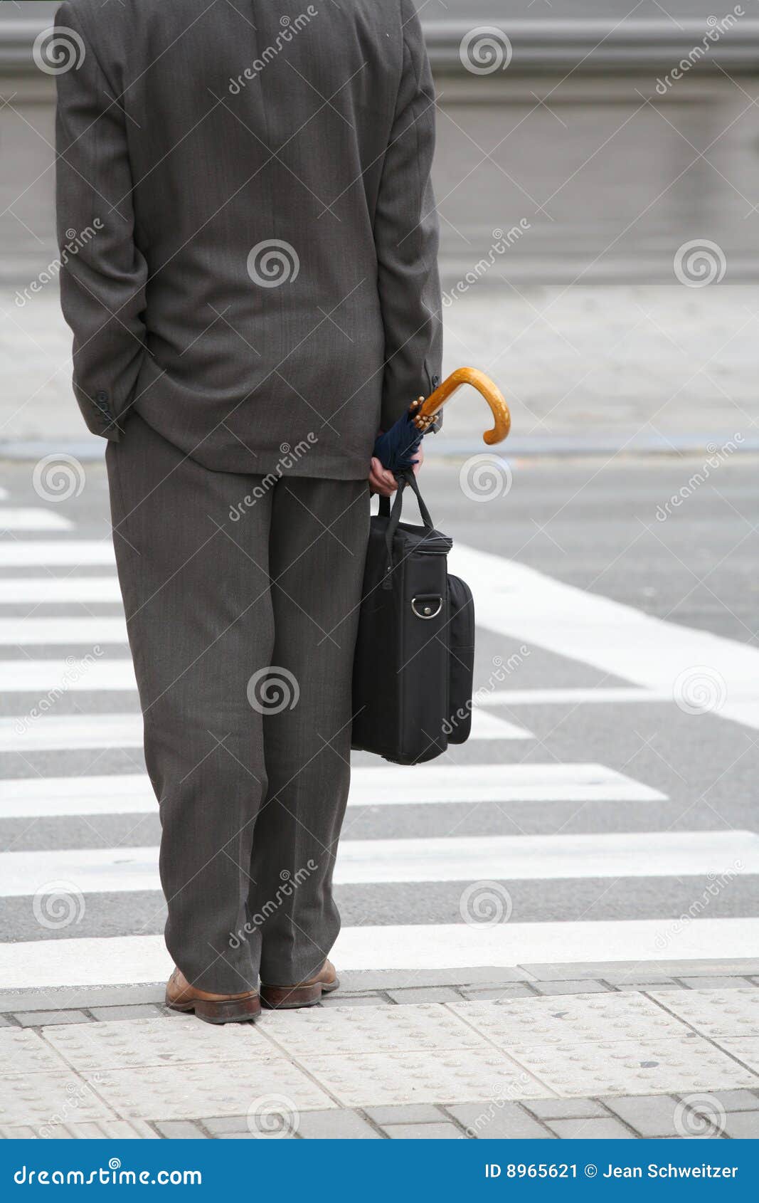 Buisiness Man Waiting at Crosswalk Stock Image - Image of cross ...