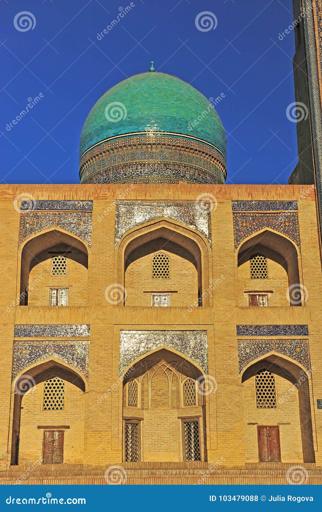 Miri Arab Madrassah In Bukhara At Sunset. Stock Photography ...