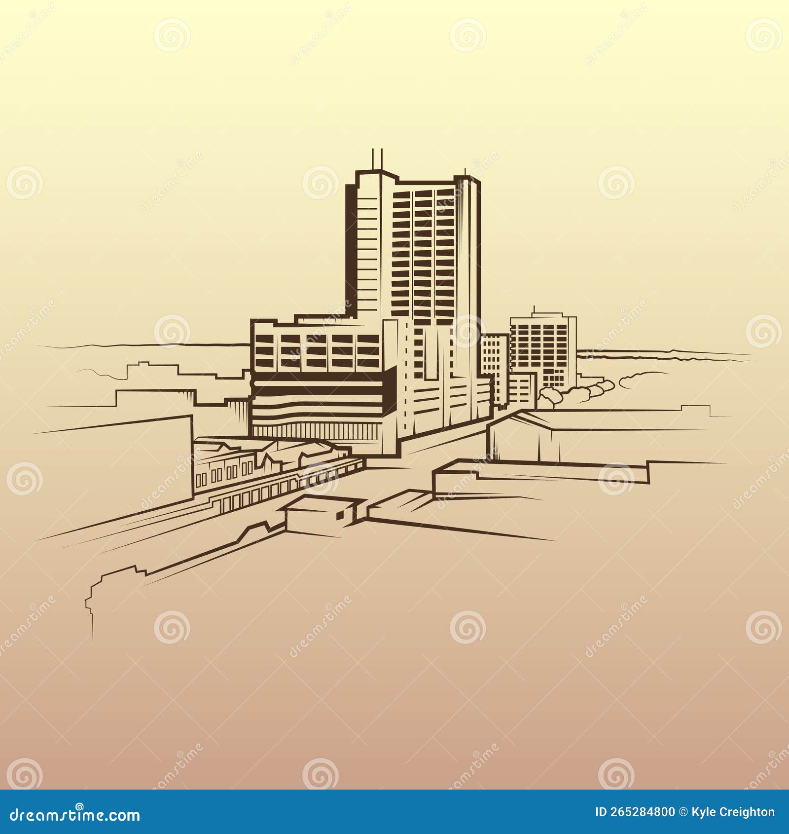 Warm Tonal Vector of Bulawayo, Zimbabwe Stock Vector - Illustration of ...