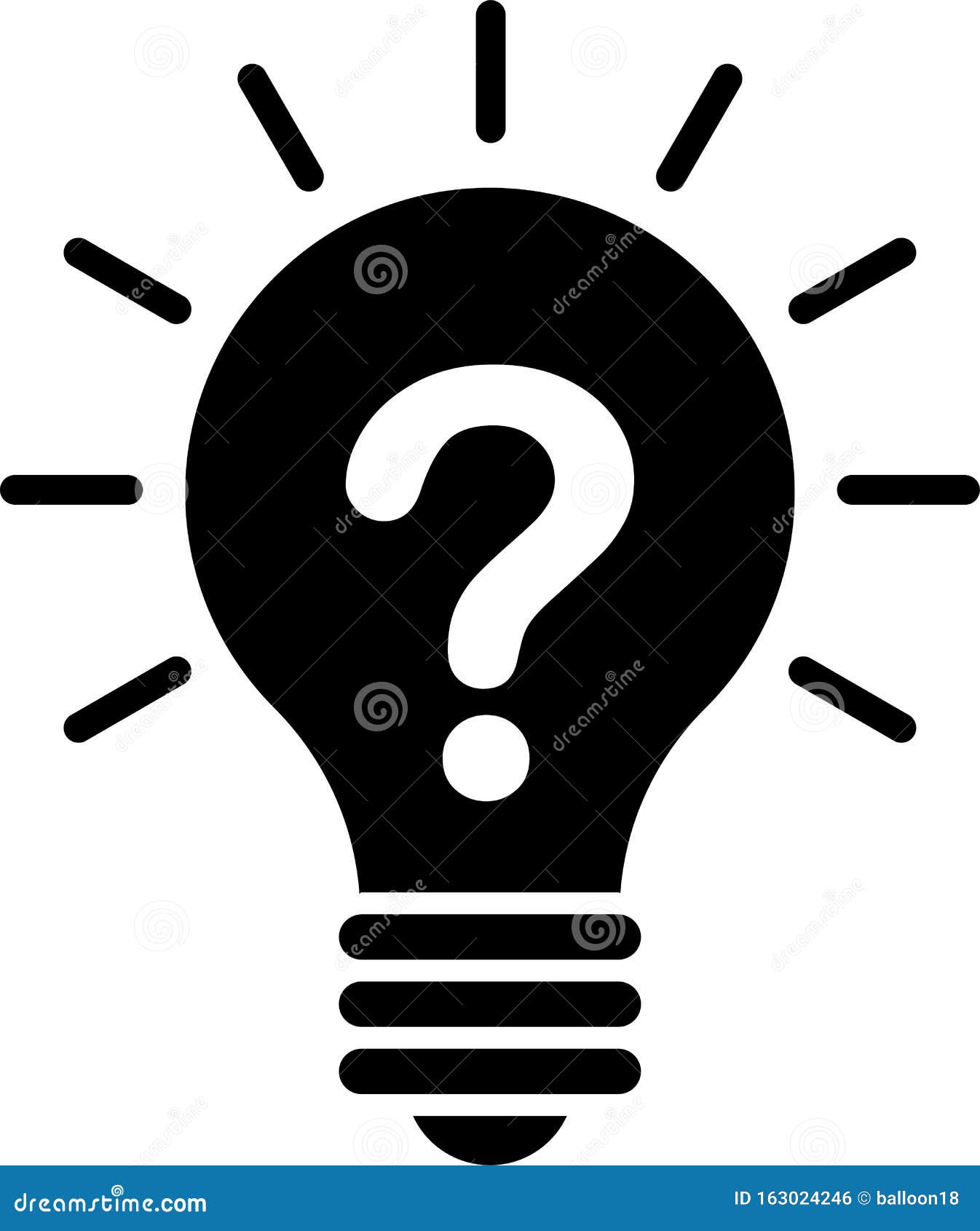 Question bulb icon stock vector. Illustration of line - 163024246
