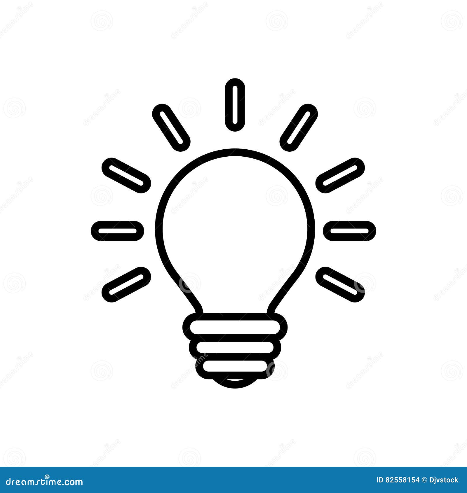 Bulb or big idea symbol stock illustration. Illustration of icon - 82558154