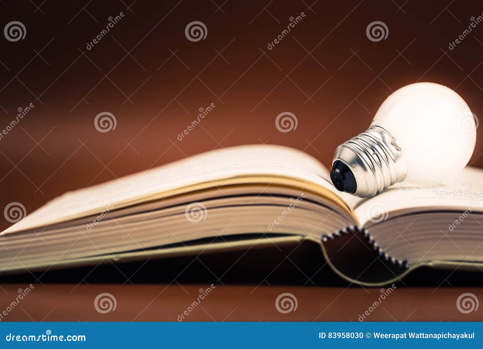Bulb on Book stock photo. Image of idea, clever, light - 83958030