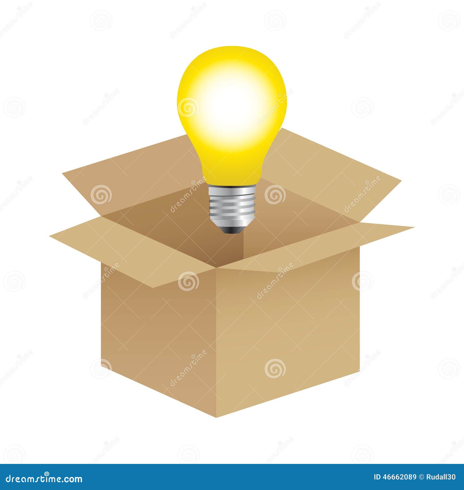Bulb and Box stock vector. Illustration of light, empty - 46662089
