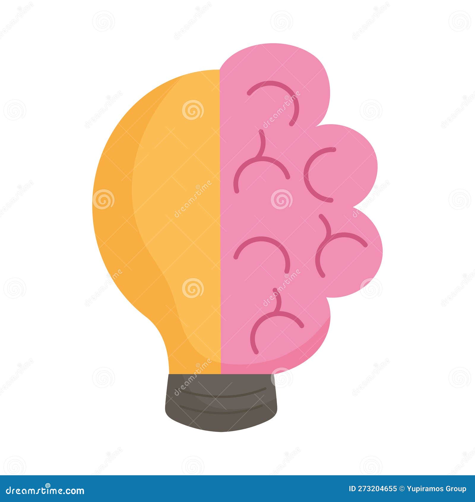 Bulb brain icon stock vector. Illustration of difference - 273204655