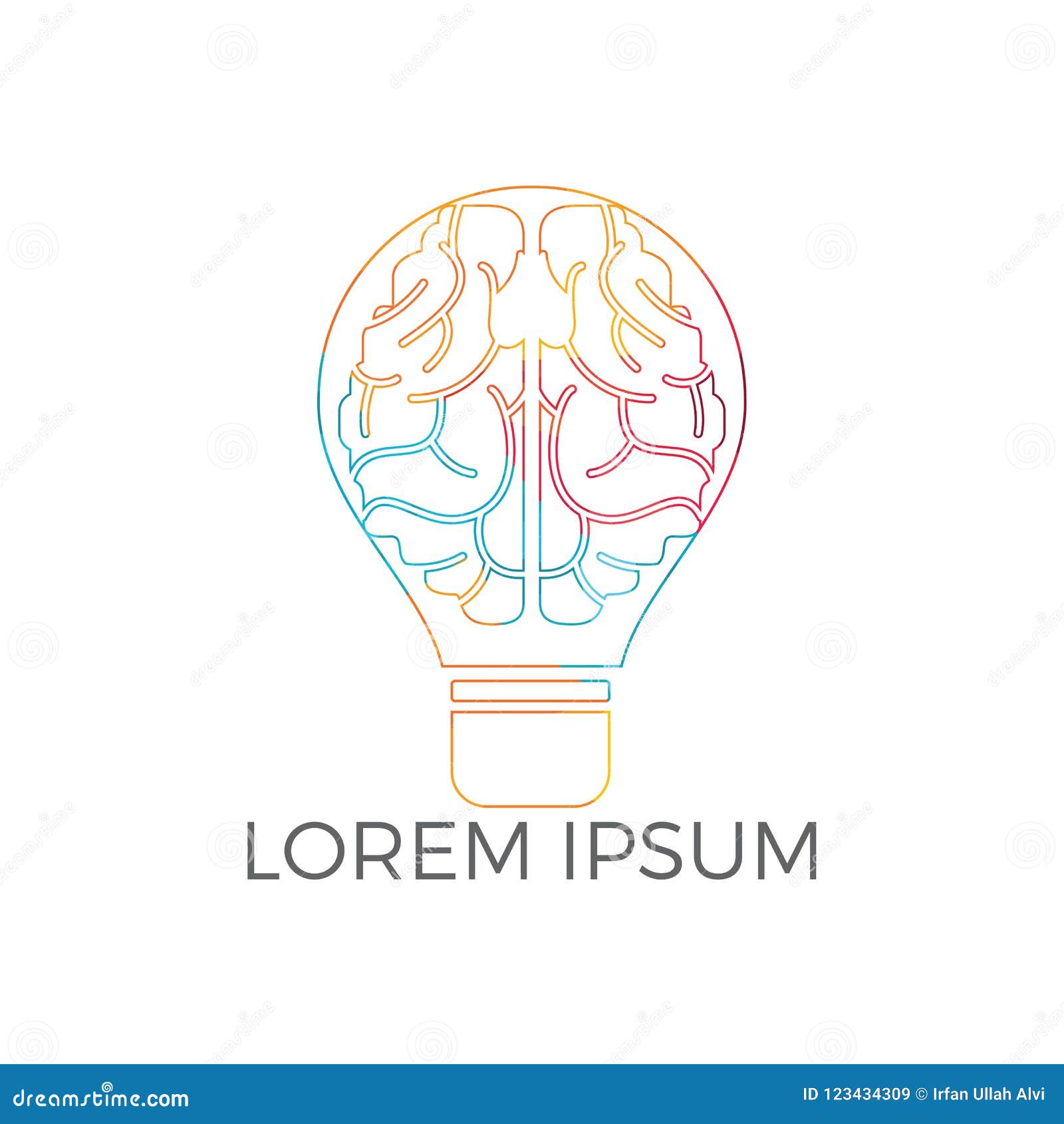 Bulb and Brain Logo Design. Stock Vector - Illustration of concept ...