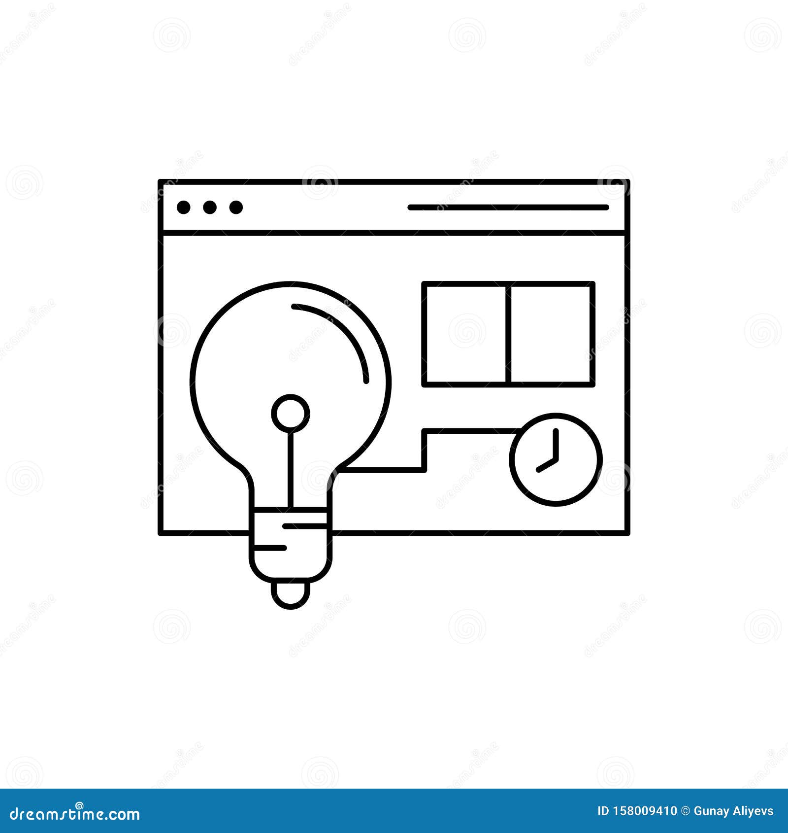 Bulb Browser Clock Icon. Element of Internet in Life Icon Stock ...