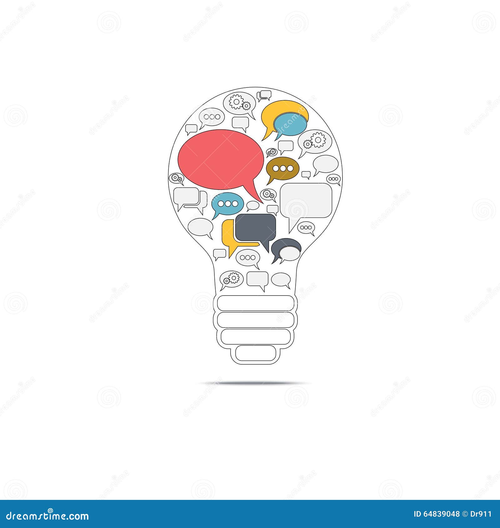 Bulb with bubble speech stock vector. Illustration of business - 64839048