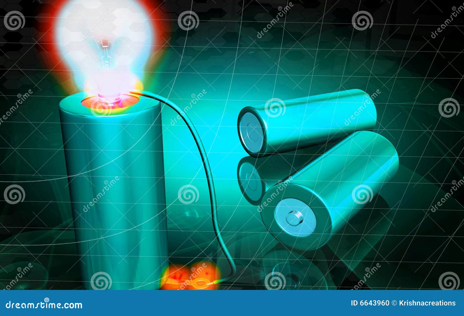 Bulb and cell stock illustration. Illustration of imagination - 6643960