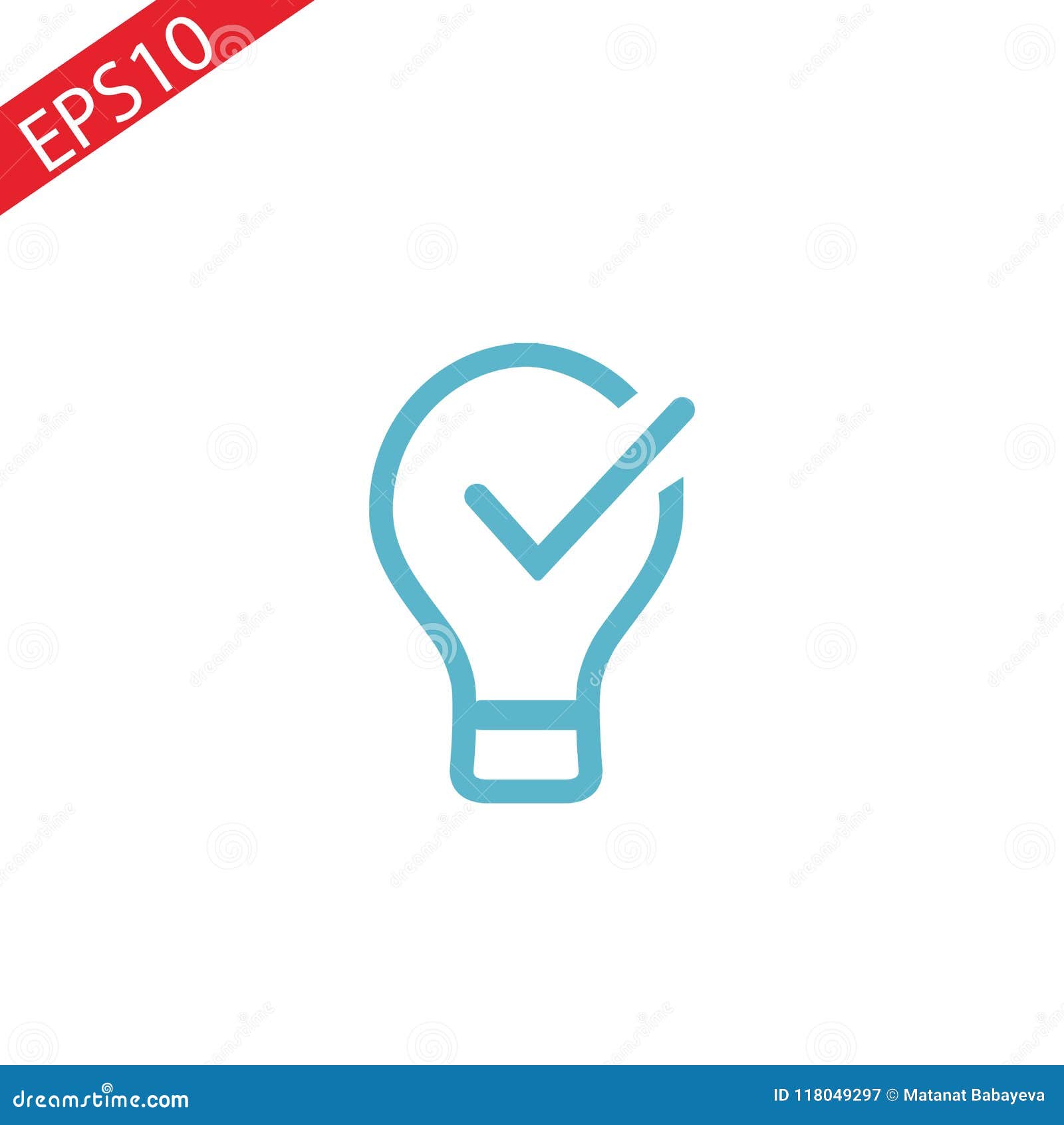 Bulb, Check Mark Icon Vector Logo Template Stock Vector - Illustration ...