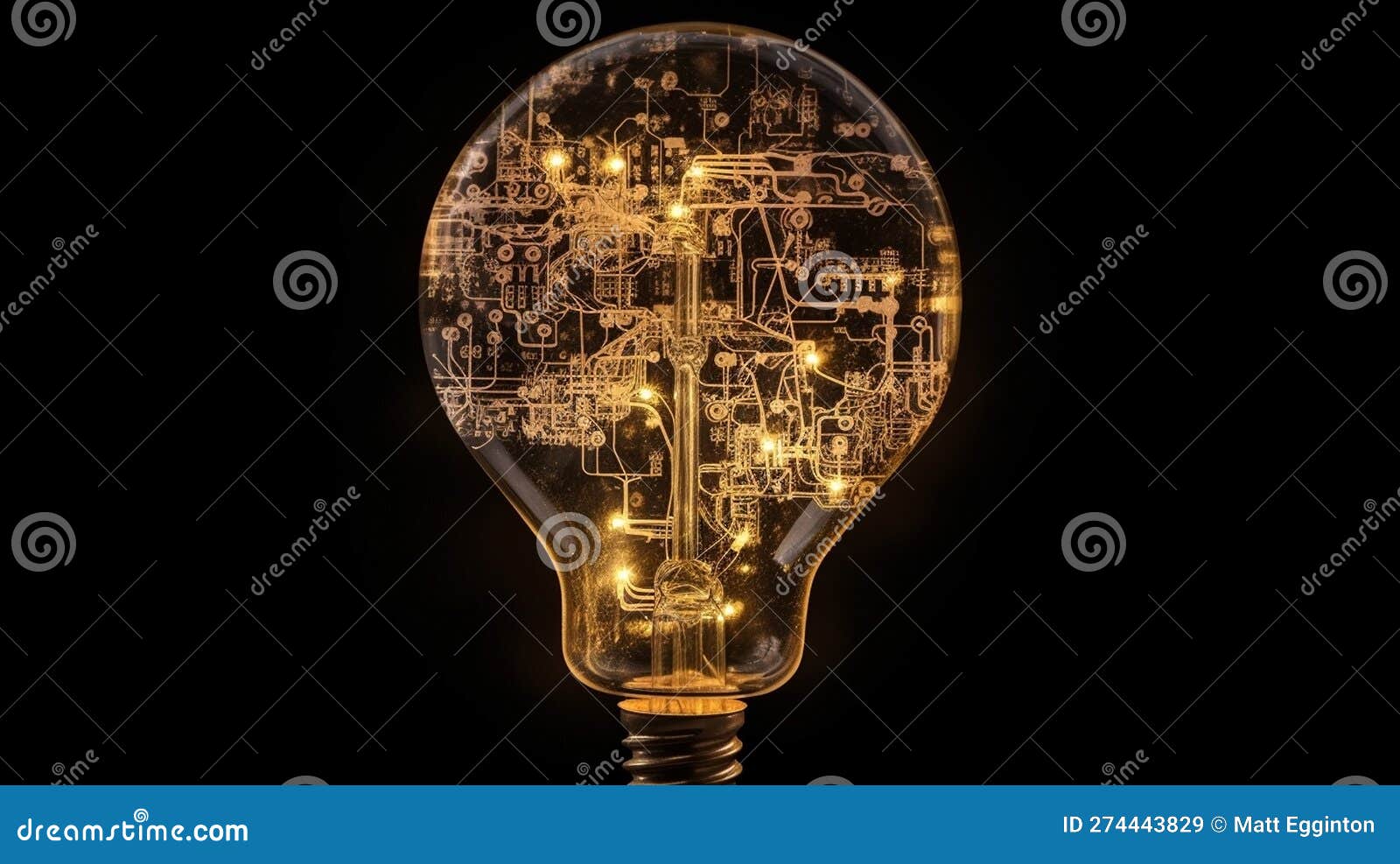 Bulb with circuitry stock image. Image of energy, inspiration - 274443829