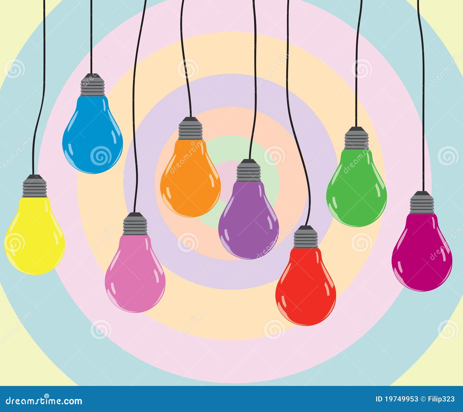 Bulb color stock vector. Illustration of abstract, glow - 19749953