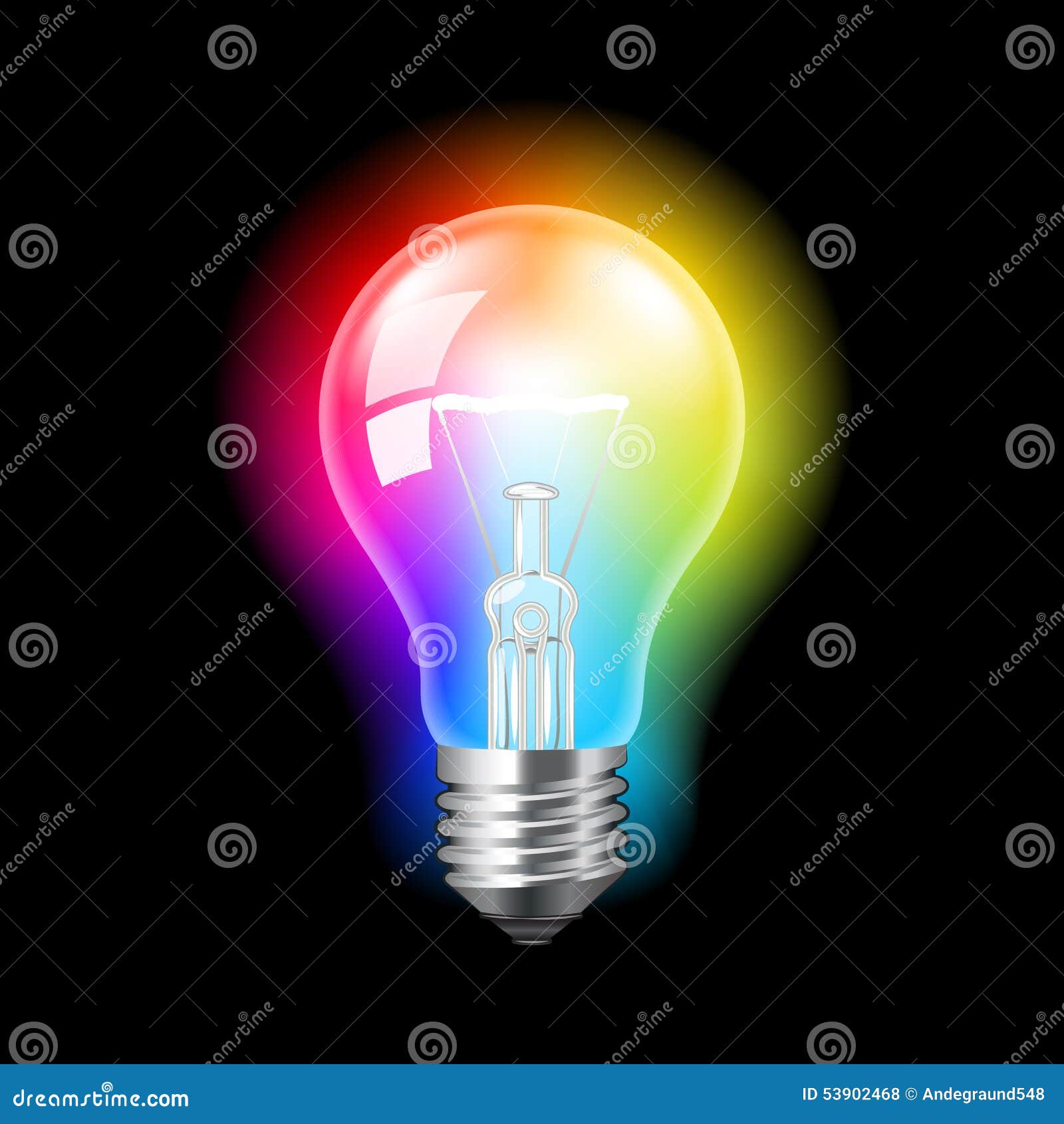 Bulb with Colorful Light Vector Background Stock Vector - Illustration ...