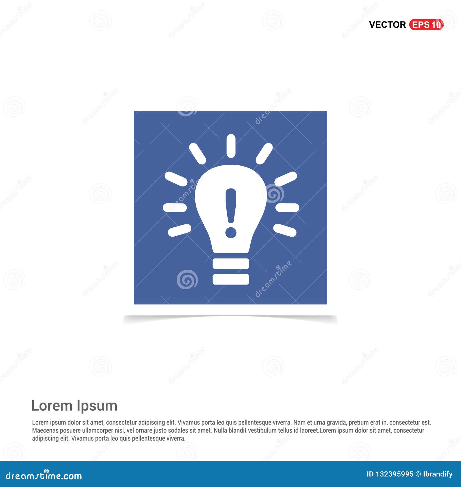 Bulb Concept Creative Idea Icon - Blue Photo Frame Stock Vector ...