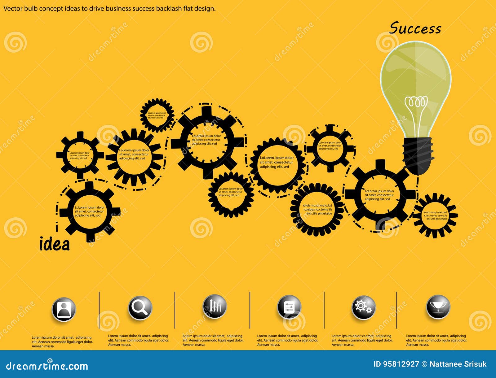 Vector Bulb Concept Ideas To Drive Business Success Backlash Flat ...