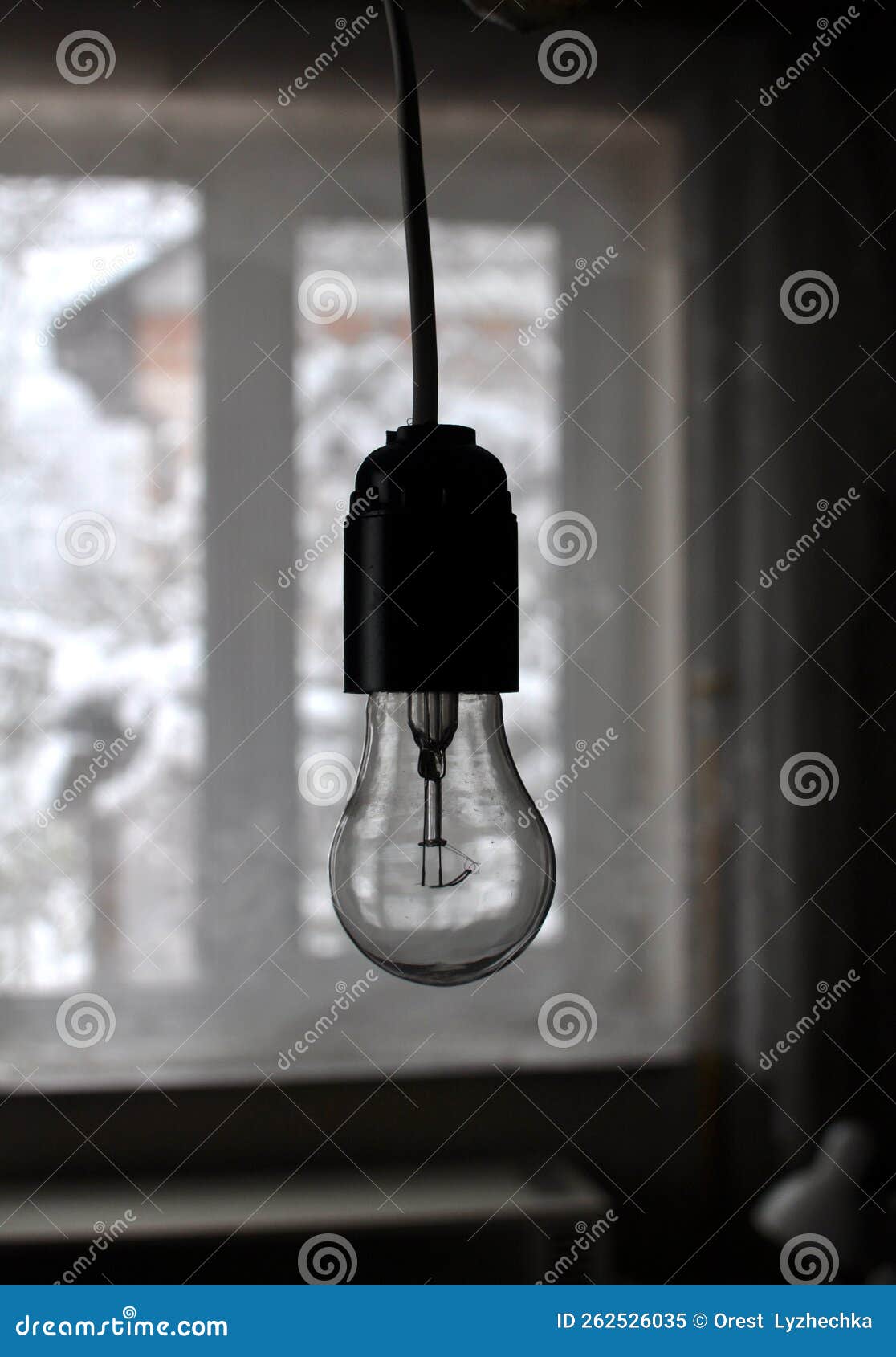 The Bulb Does Not Light Due To the Lack of Electricity Stock Image ...