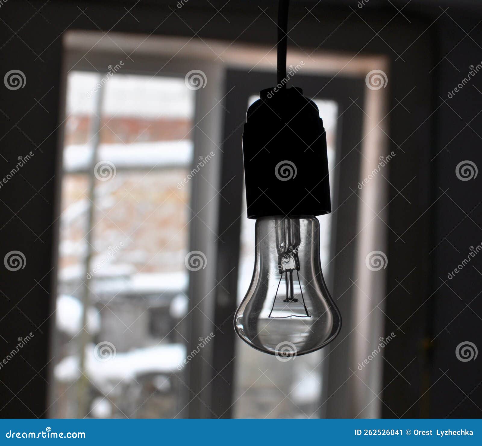 The Bulb Does Not Light Due To the Lack of Electricity Stock Image ...