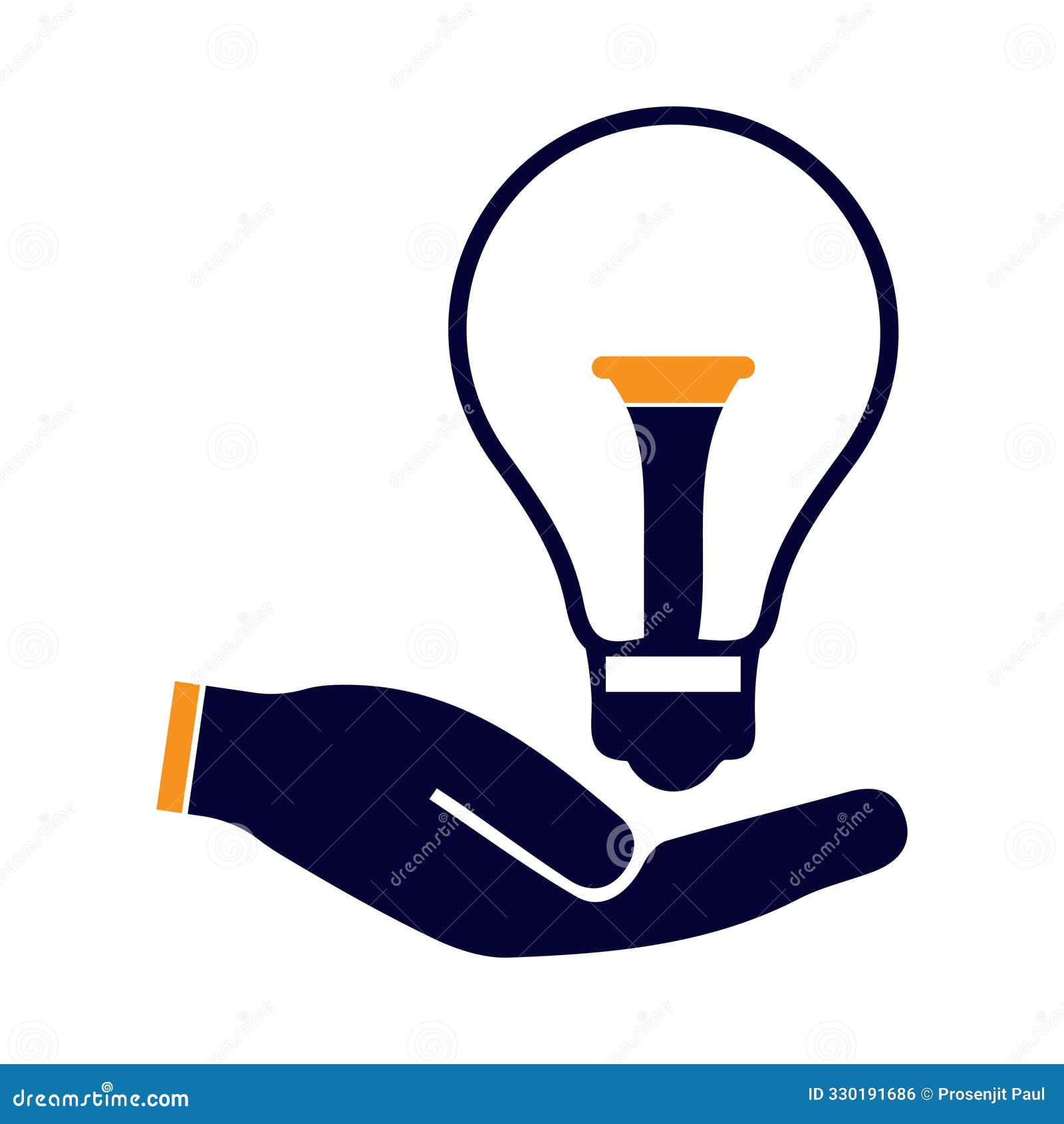 Bulb, Electric, Hand, Electric Bulb on Hand Icon Stock Vector ...