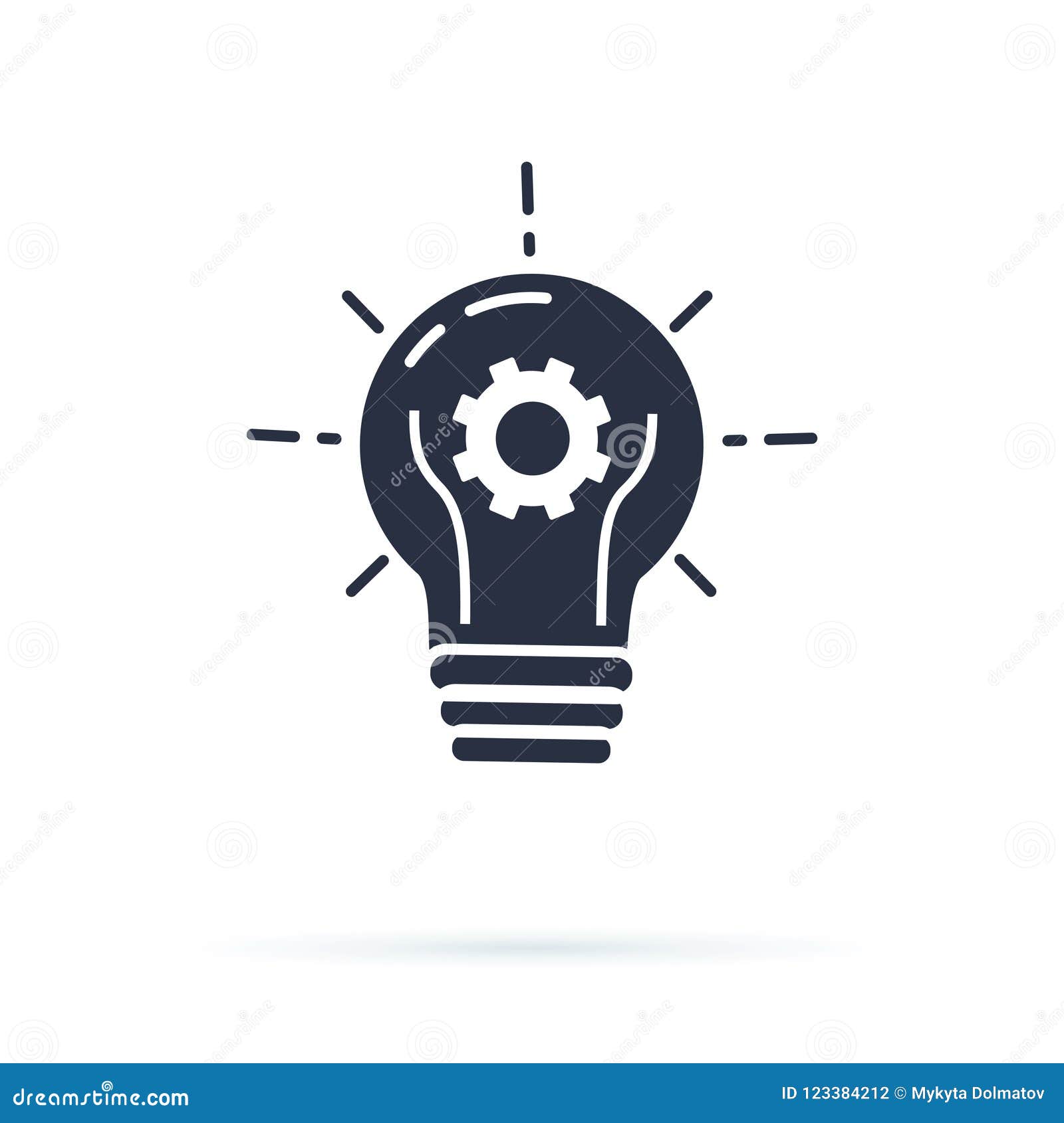 Bulb Electricity Vector Icon. Lightbulb Solid Icon Vector, Isolated on ...