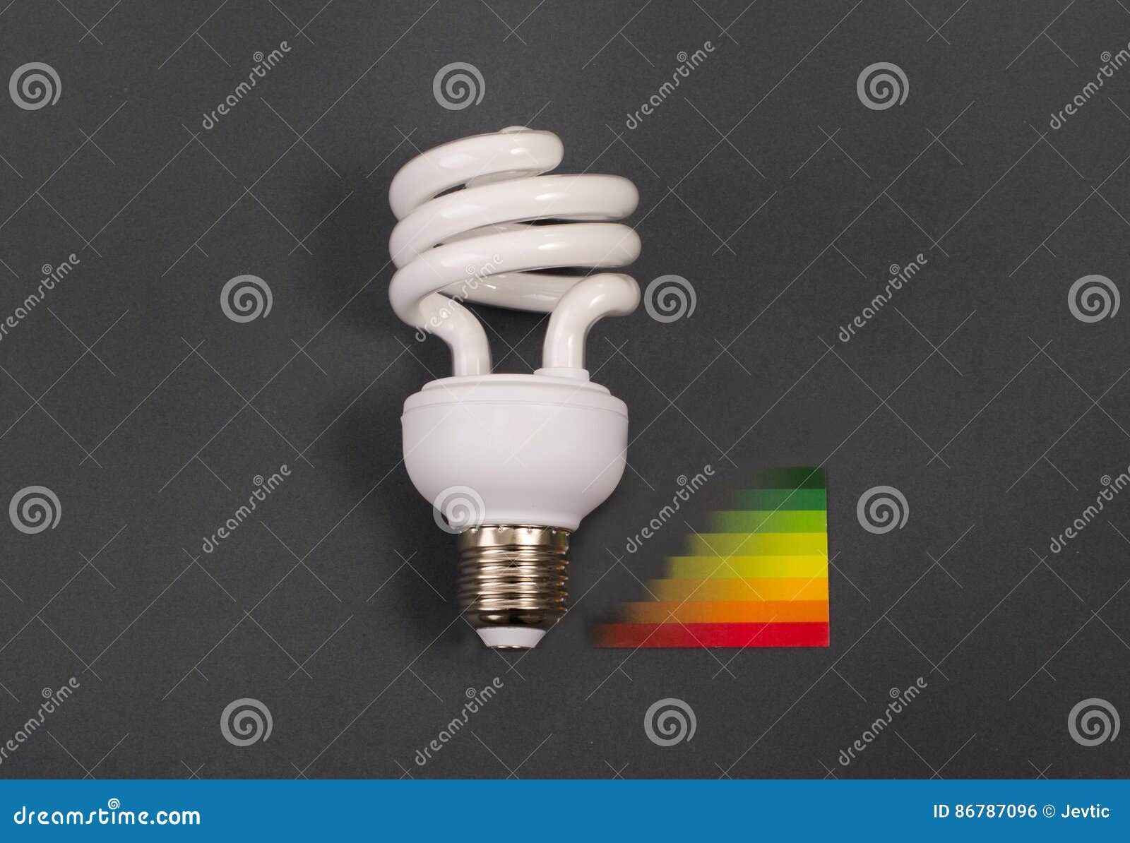 Bulb with Energy Efficiency Chart Stock Photo - Image of efficiency ...