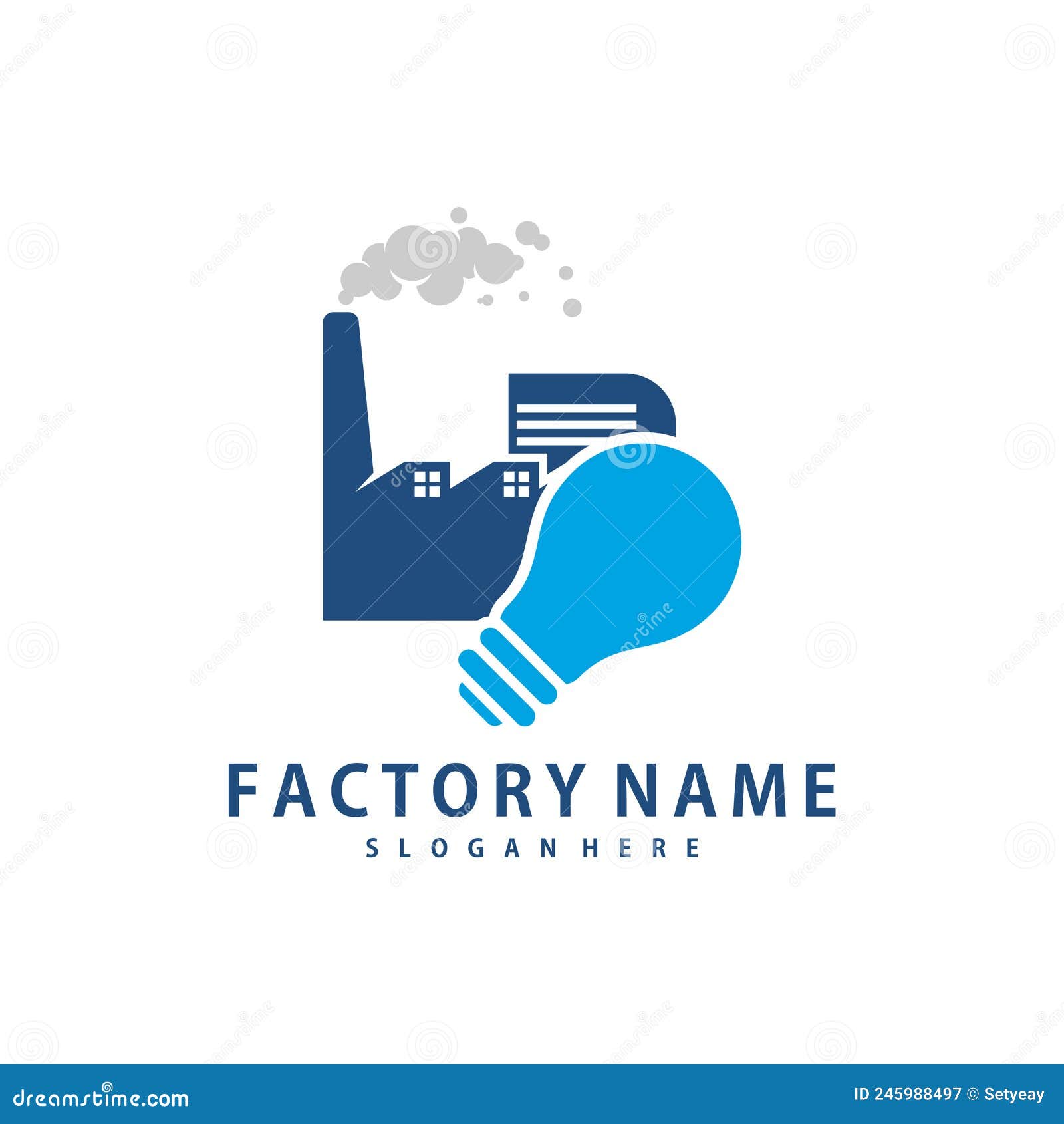 Bulb Factory Logo Design Vector, Creative Factory Logo Design Template ...