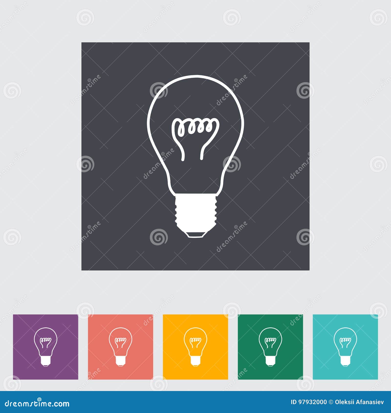 Bulb flat icon. stock vector. Illustration of design - 97932000