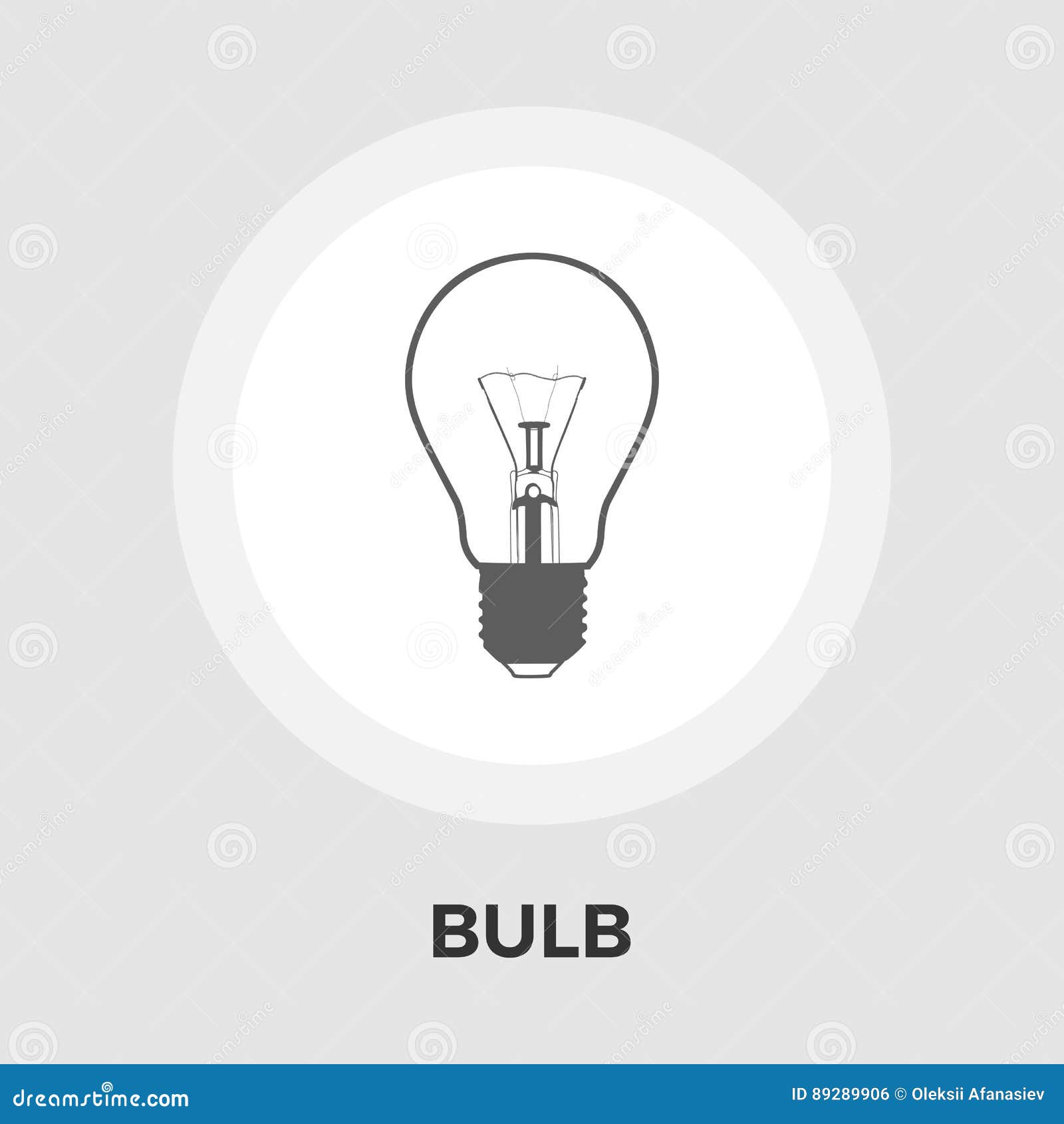 Bulb flat icon. stock vector. Illustration of design - 89289906
