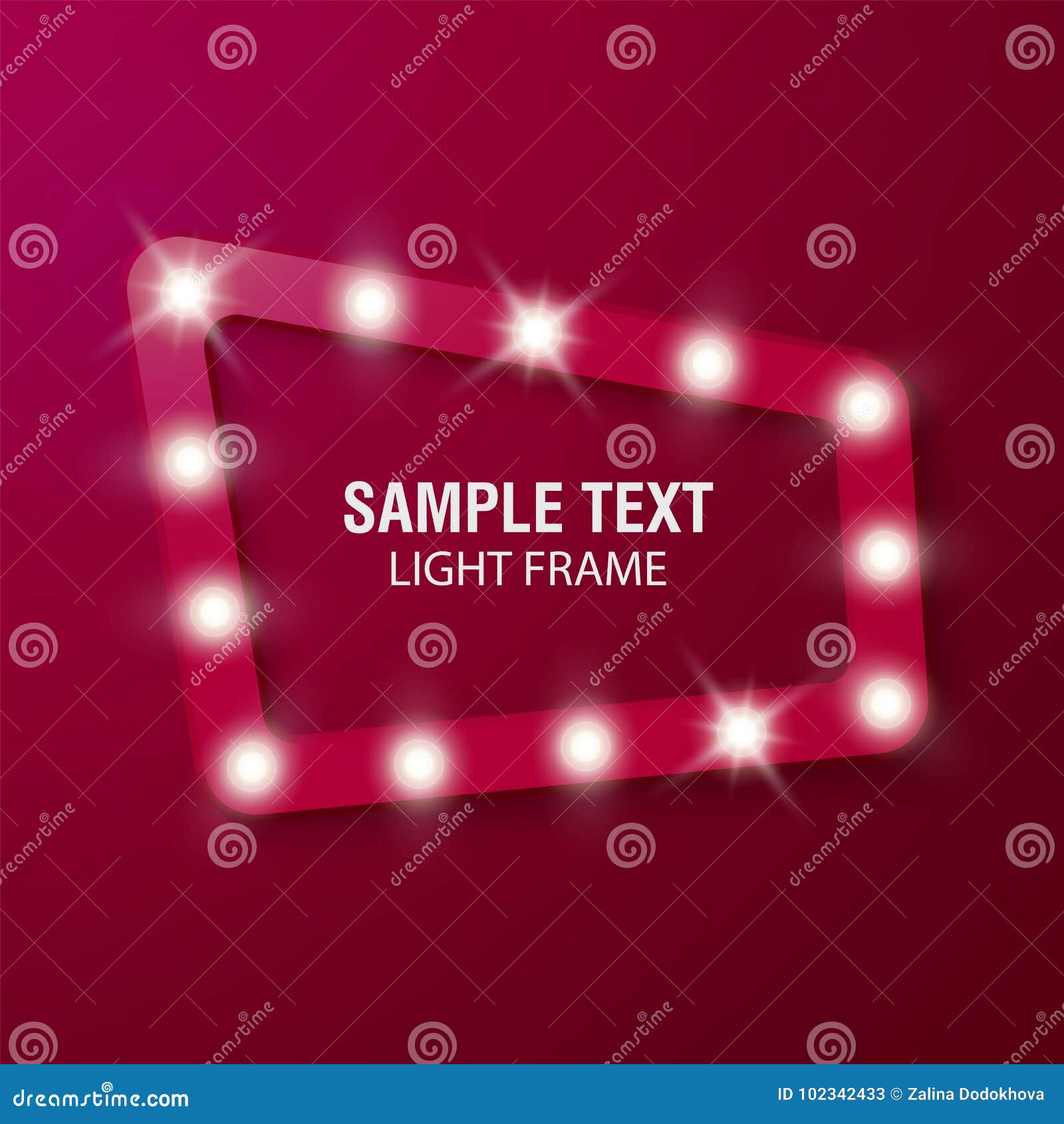 Bulb Frames on Red Background, Vector Illustration Stock Vector ...