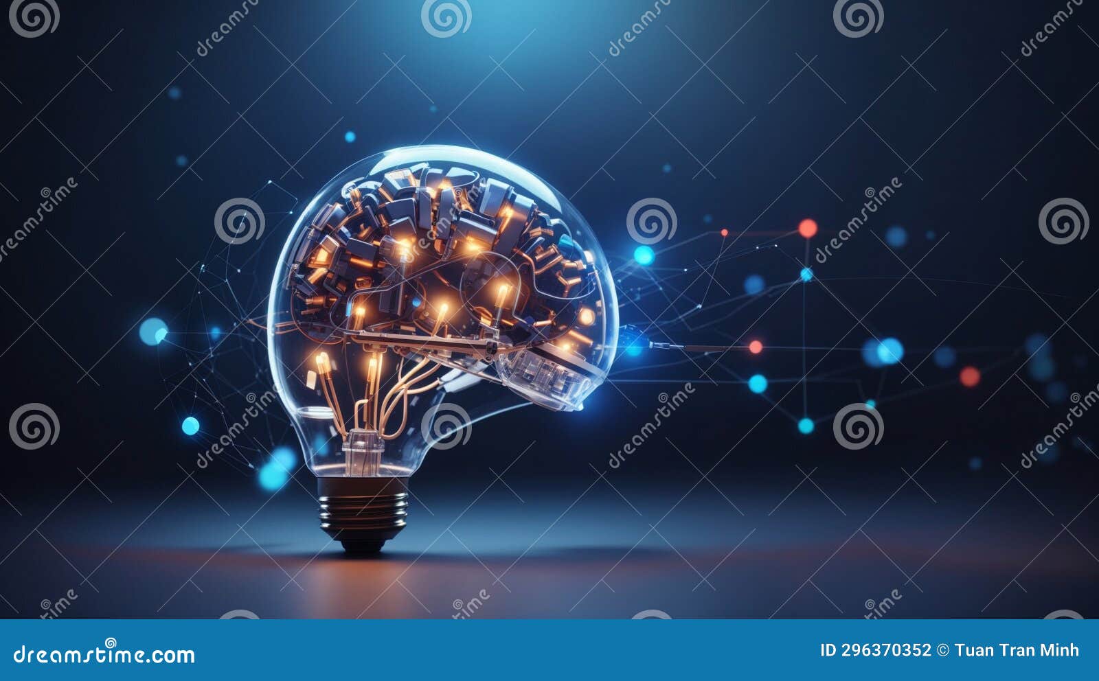 Artificial Intelligence Concept with Brain Stock Photo - Image of ...