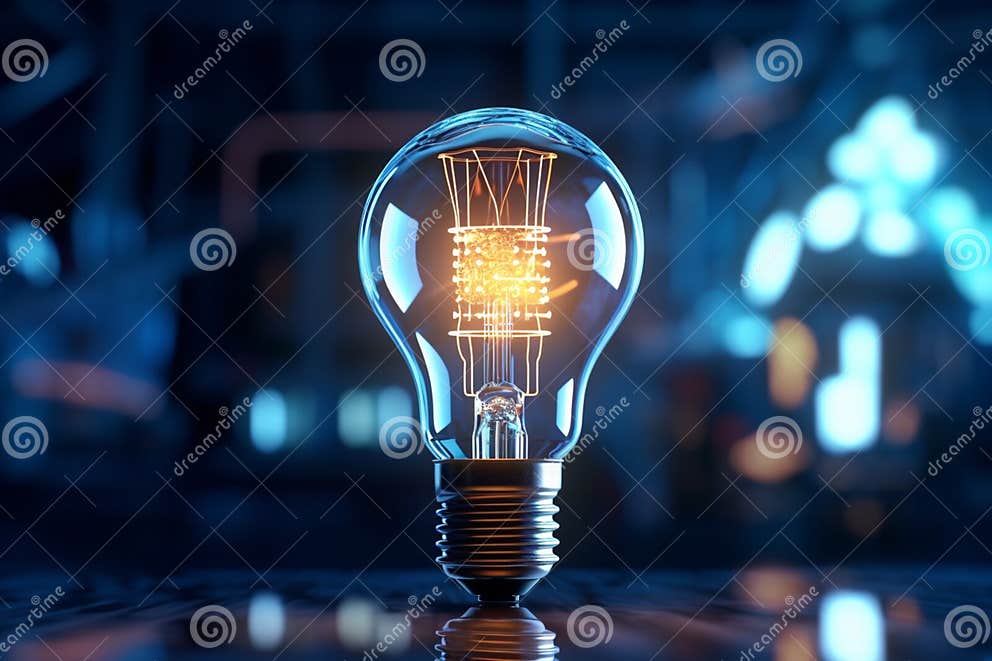 Bulb of Future Technology Illuminates Innovation Background ...