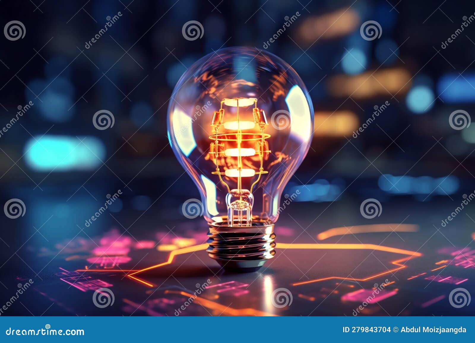 Bulb of Future Technology on Innovation Backdrop Signifies Creative ...