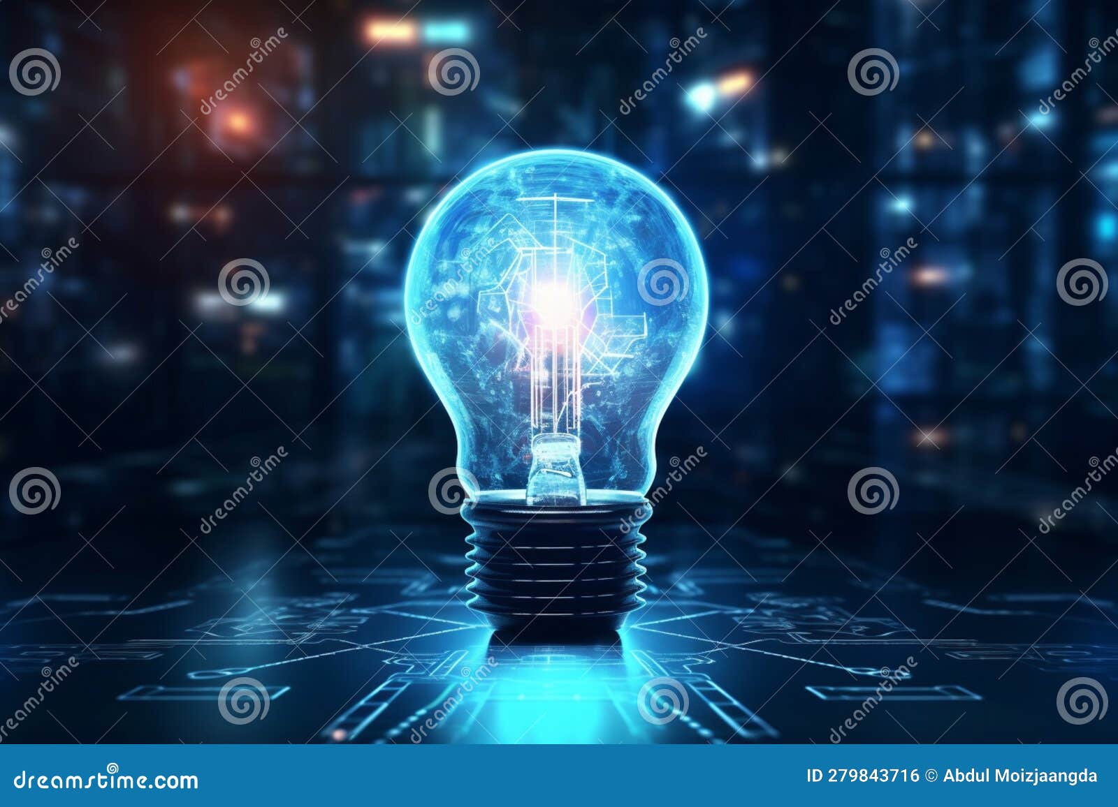 Bulb of Future Technology on Innovation Backdrop Signifies Creative ...