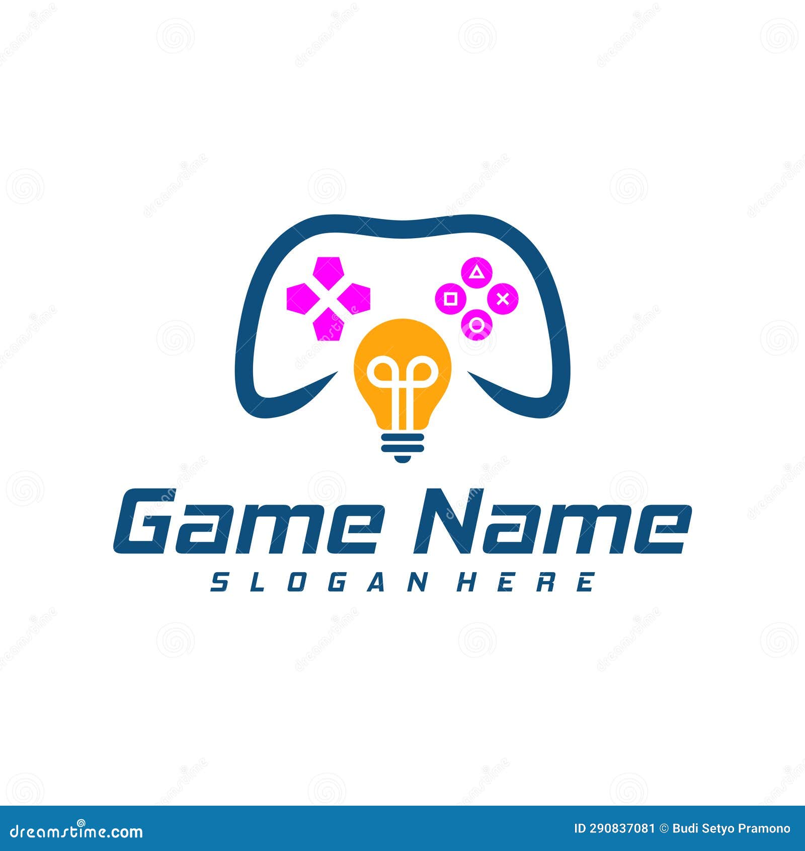 Bulb Game Logo Template Vector. Joystick Design Icon. Stylized Joystick ...