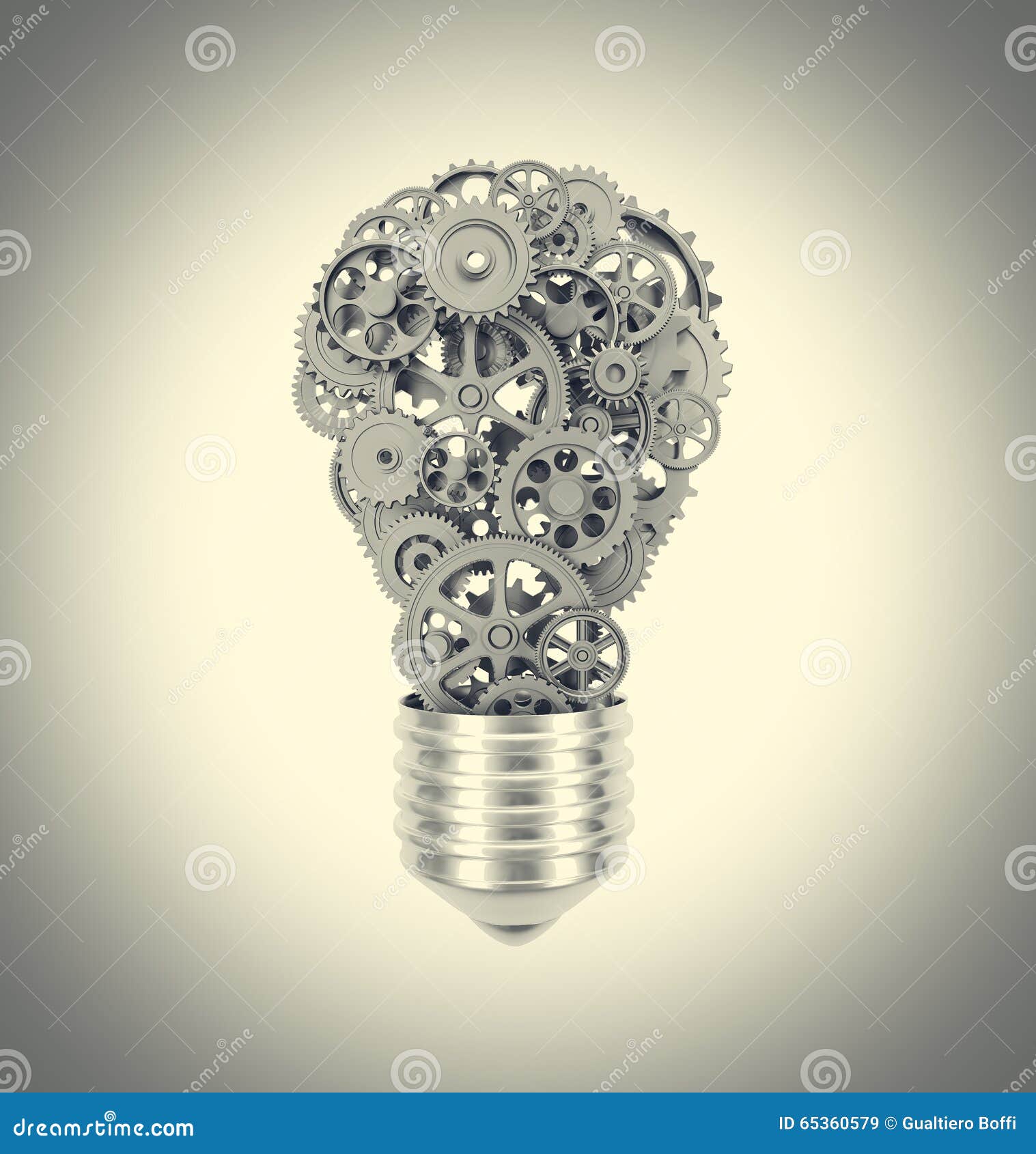 Bulb and gear stock illustration. Illustration of power - 65360579
