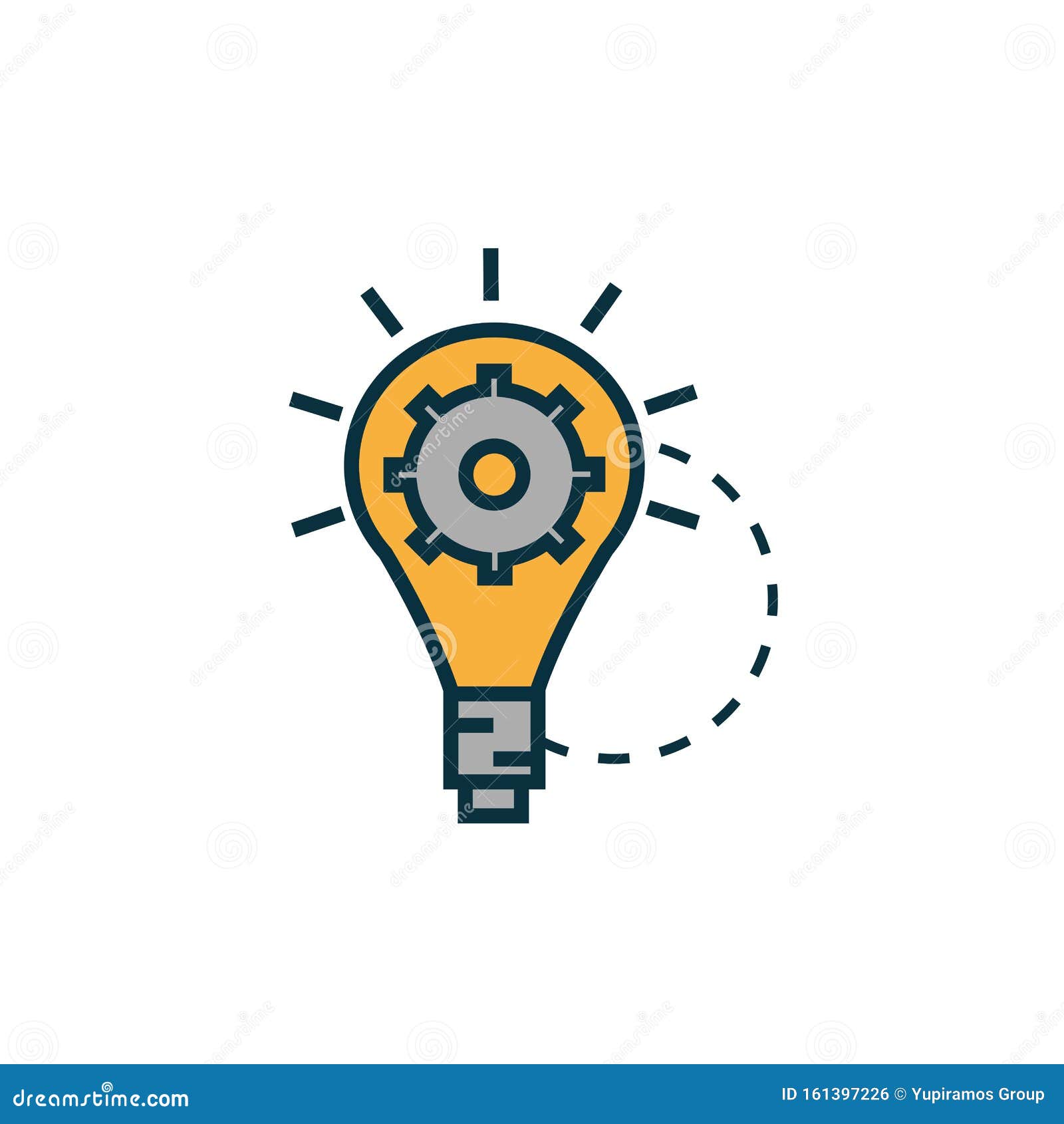 Bulb with Gear Work Tools Engineering Icon Stock Vector - Illustration ...