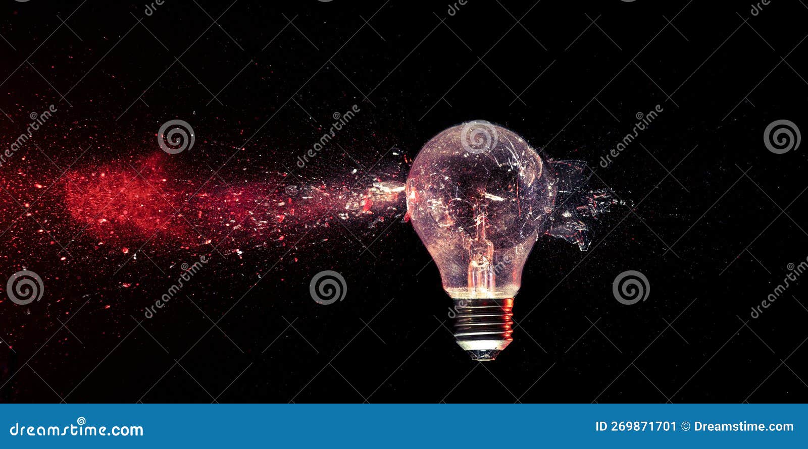 Bulb gets hit and breaks stock image. Image of electricity - 269871701