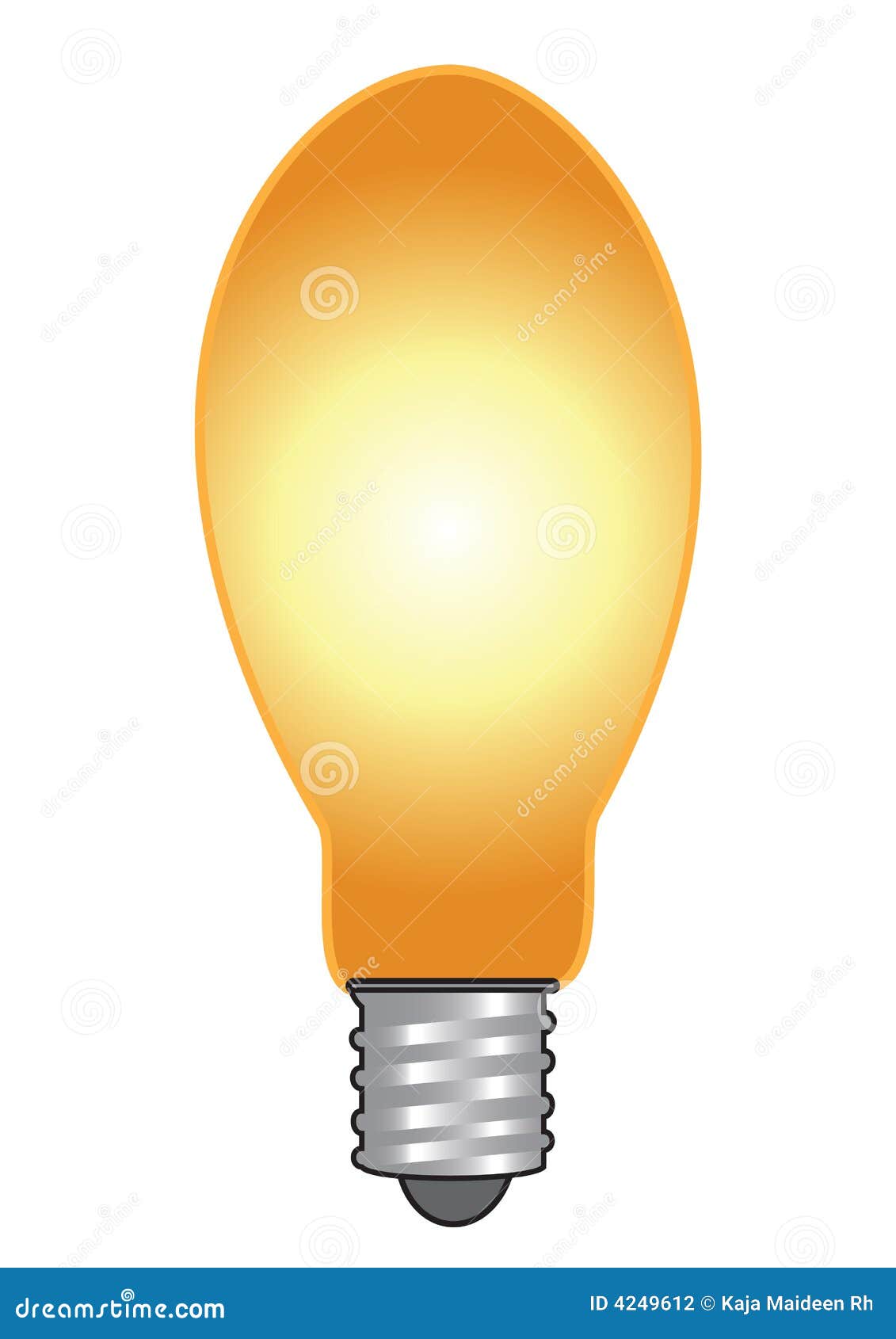 Bulb glowing vector stock vector. Illustration of think - 4249612