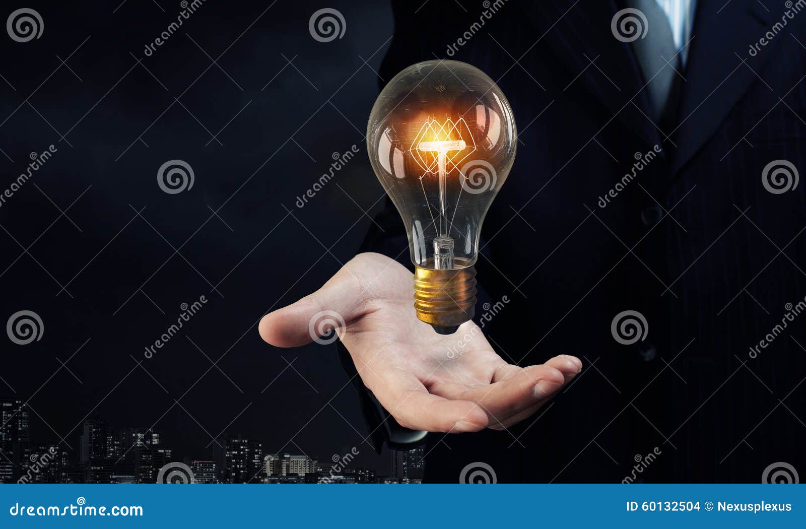 Bulb in hand stock photo. Image of invention, male, efficiency - 60132504
