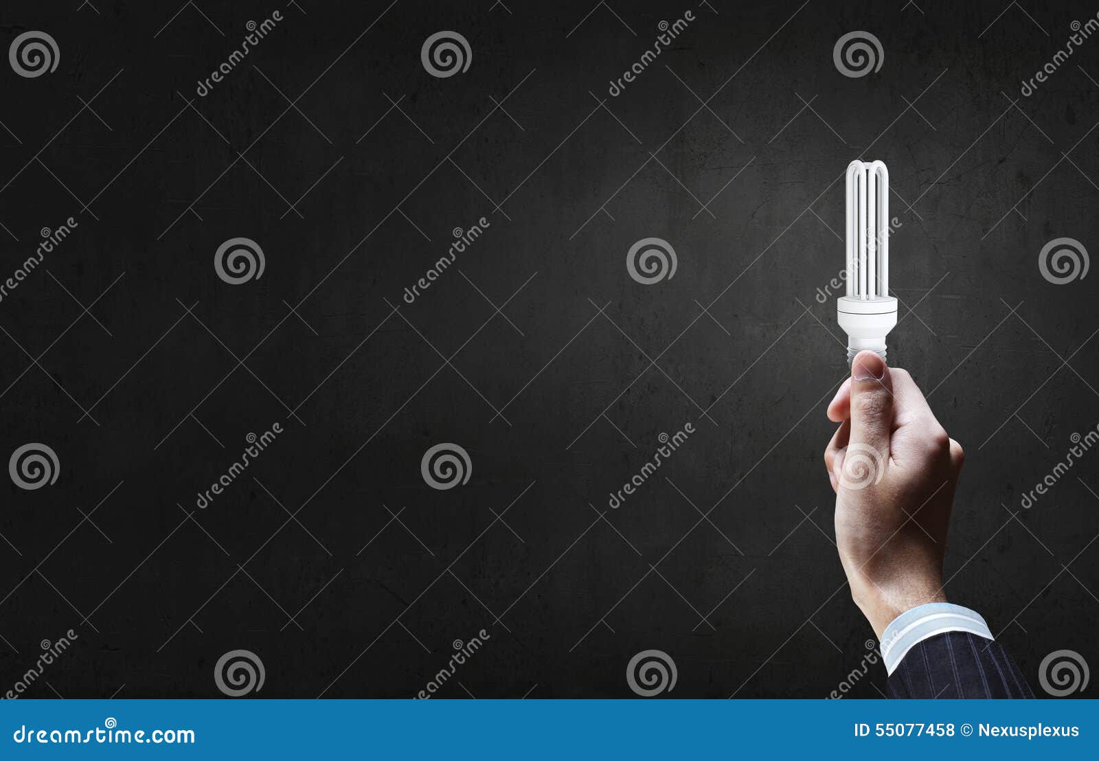 Bulb in hand stock photo. Image of invention, bright - 55077458