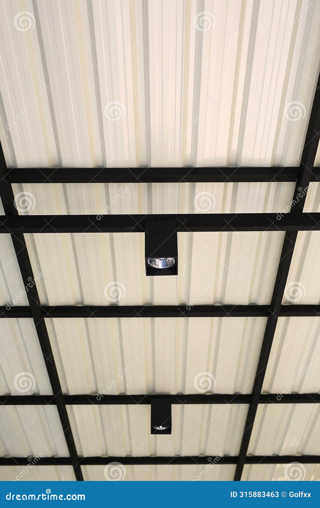 Bulb Hanging from the Roof of Metal Sheet Structure Stock Image - Image ...