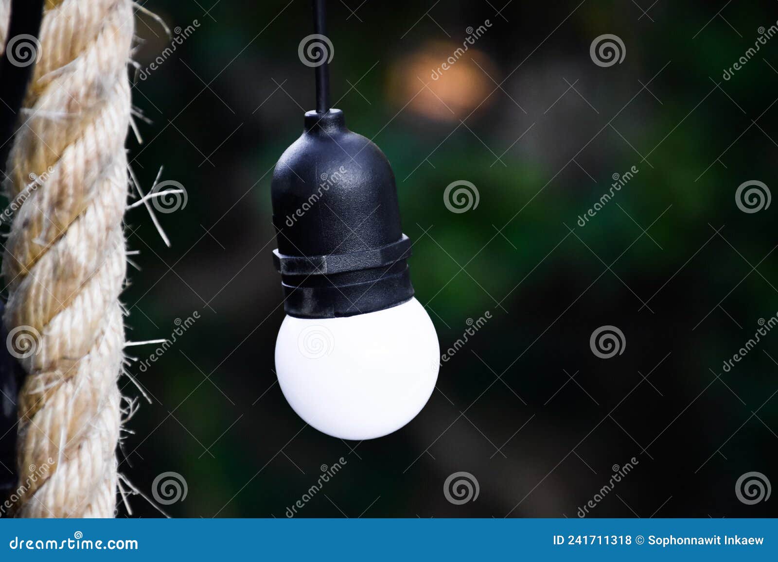 Bulb hanging on wire stock photo. Image of illumination - 241711318