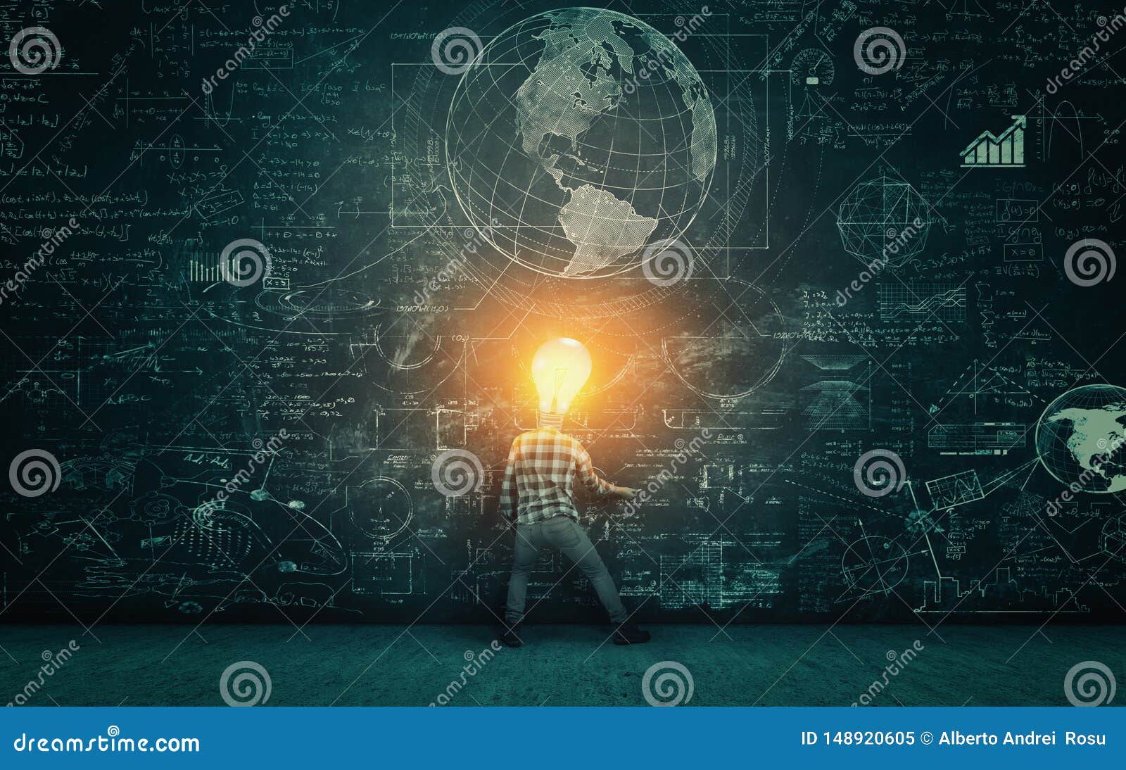 Bulb Head Solving Math Problem Stock Image - Image of bulb, clever ...