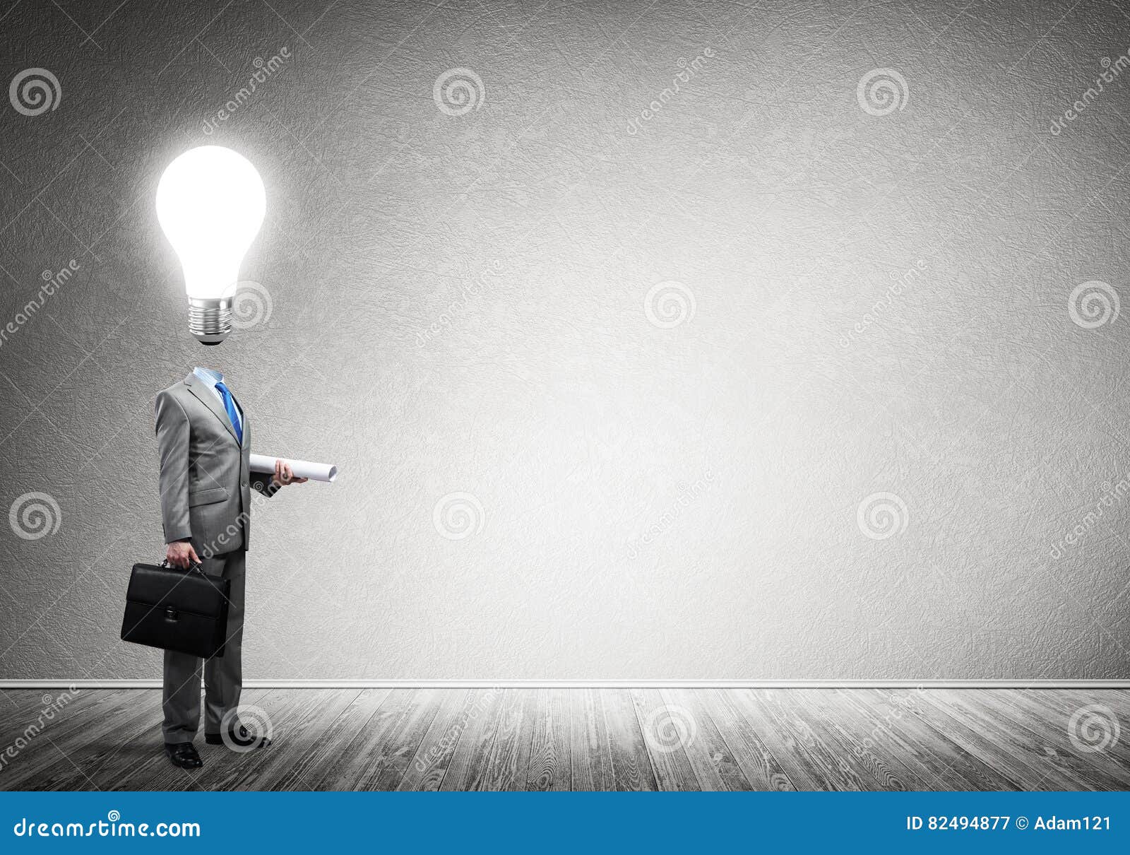 Bulb headed businessman stock image. Image of floor, boss - 82494877