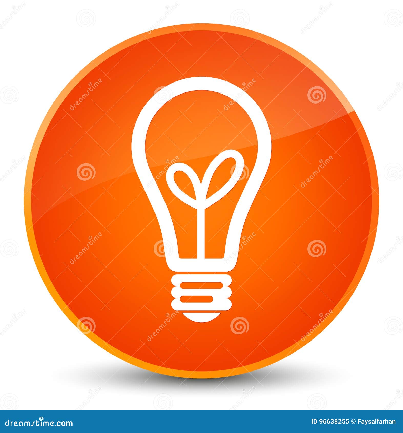 Bulb Icon Elegant Orange Round Button Stock Illustration - Illustration ...
