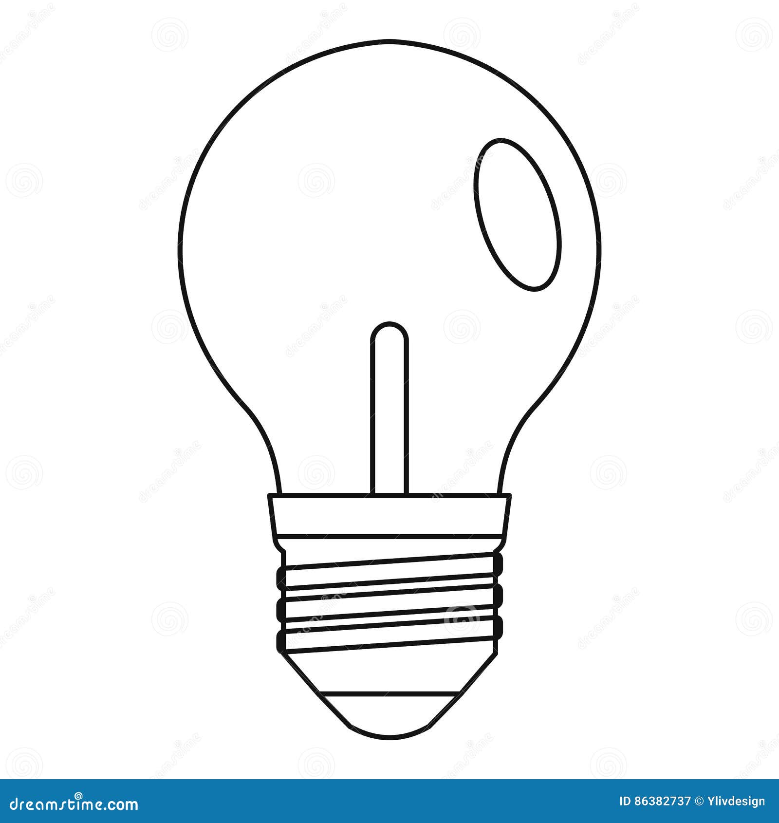 Bulb icon, outline style stock vector. Illustration of glow - 86382737