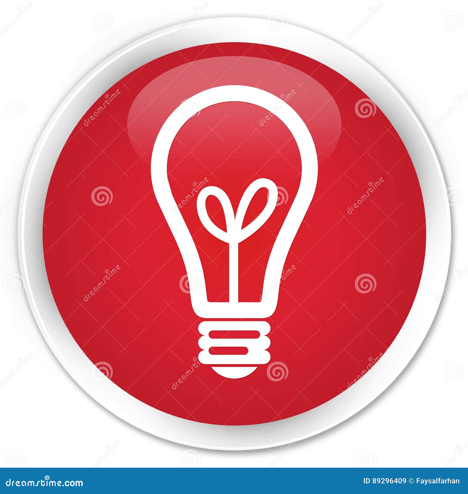Bulb Icon Premium Red Round Button Stock Illustration - Illustration of ...